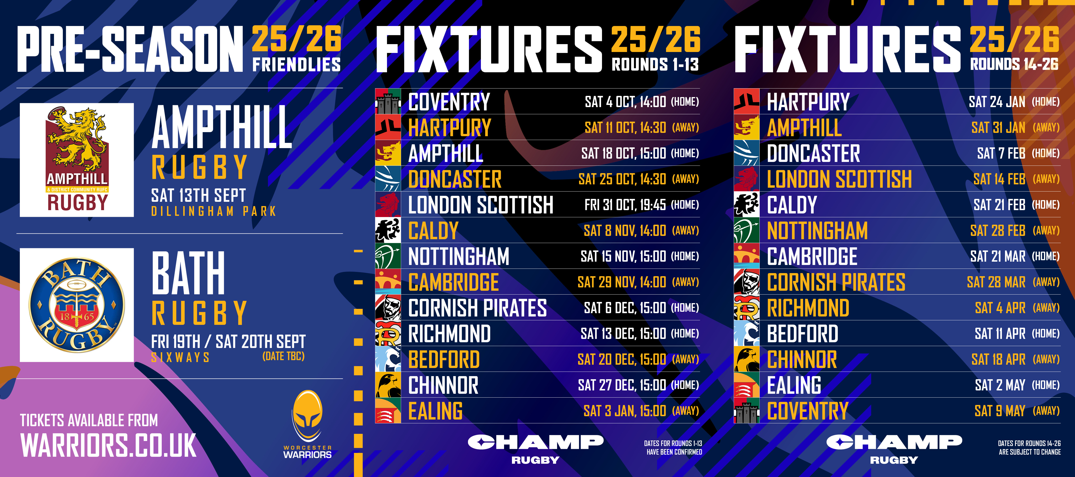 Worcester Warriors | The Warriors Pre-Season Showdown And Championship ...